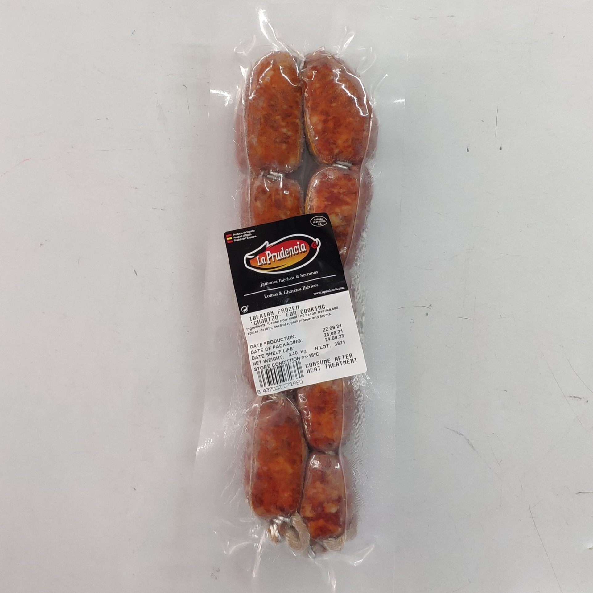 Frozen Iberico Raw Chorizo For Cooking – 400g – Fred's